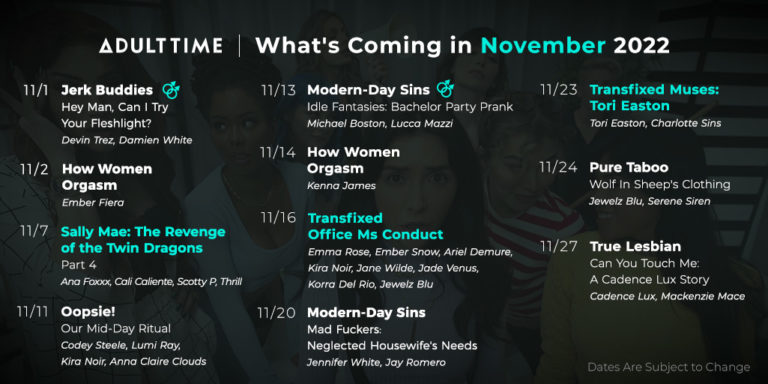 What's Coming In November 2022 - Adult Time Blog